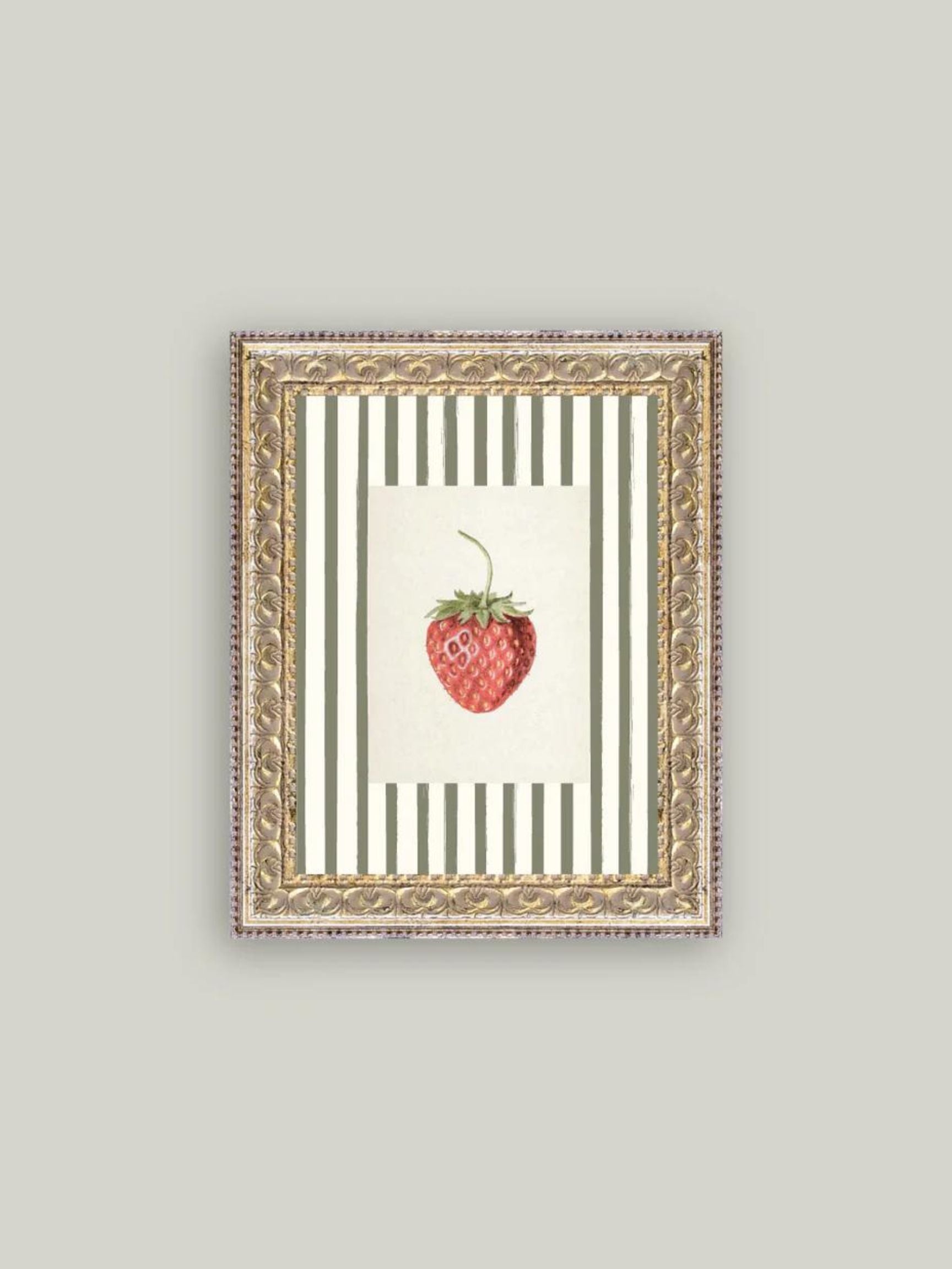 Strawberries on Stripes Framed Picture – The Native One